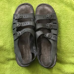 Clarks | Shoes | Clarks Springers Blue Leather Slingback Sandals | Poshmark